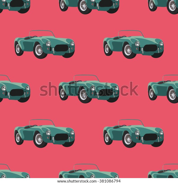 Seamless Pattern Retro Cars Vector Illustration Stock Vector (Royalty ...