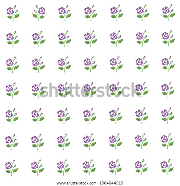 Seamless Pattern Rose Flowers Stock Vector (Royalty Free) 1584044515 ...