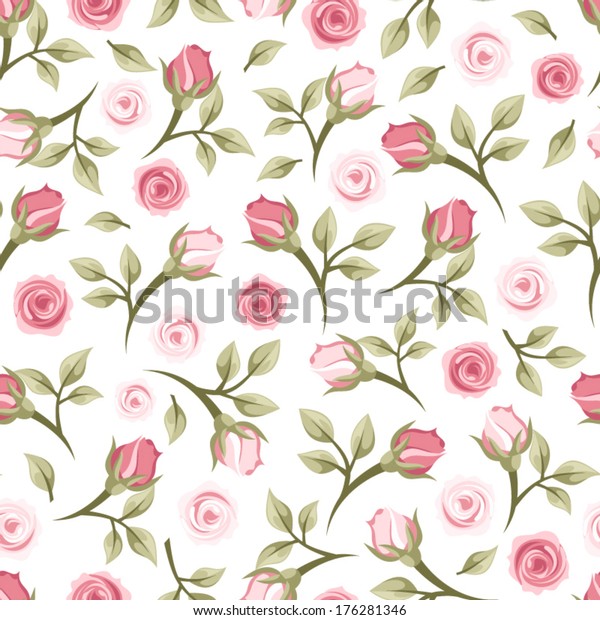 Seamless Pattern Roses Vector Illustration Stock Vector (Royalty Free ...