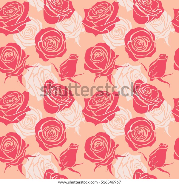 Seamless Pattern Roses Vintage Love Abstract Stock Vector (Royalty Free ...