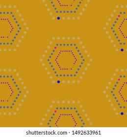 Seamless Pattern Sexangles Sixsided Shapes Dotted Stock Vector (Royalty ...