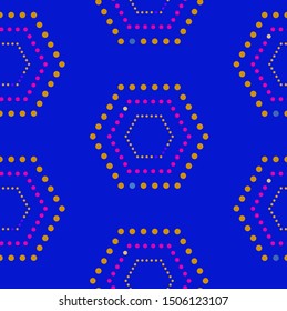 Seamless Pattern Sexangles Sixsided Shapes Dotted Stock Vector (Royalty ...