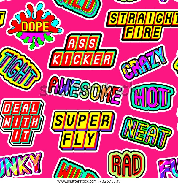 Seamless Pattern Slang Words Phrases Dope Stock Vector (Royalty Free ...