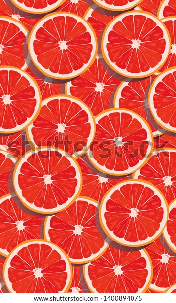 Seamless Pattern Slice Orange Fruits Overlapping Stock Vector (Royalty ...