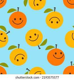 Seamless Pattern Smile Orange Cartoons On Stock Vector (Royalty Free ...