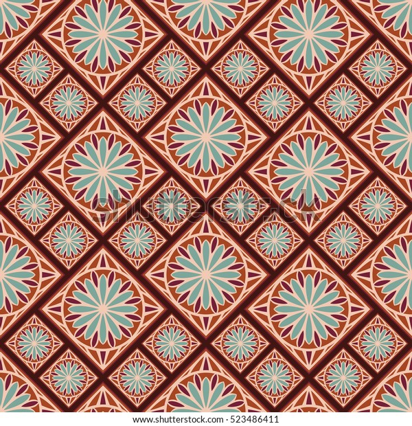 Seamless Pattern Spanish Style Spain Tilework Stock Vector (Royalty ...