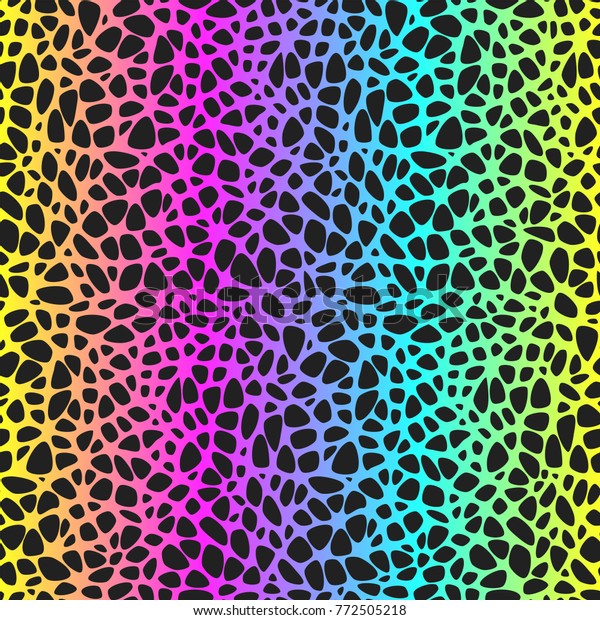 Seamless Pattern Spots On Rainbow Background Stock Vector (Royalty Free ...