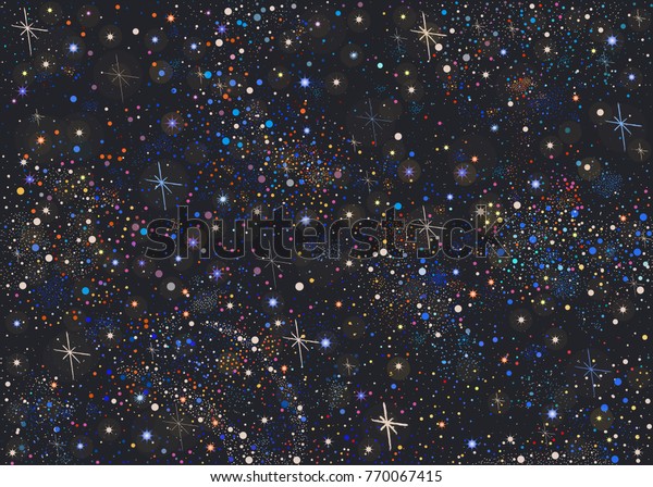 Seamless Pattern Stars Bright Shiny Stars Stock Vector (Royalty Free ...