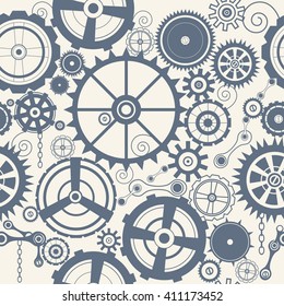 Seamless Pattern Steam Punk Cogs Stock Vector (Royalty Free) 411173452 ...