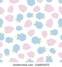 Seamless Pattern Strawberry Blackberry Pastel Color Stock Vector ...