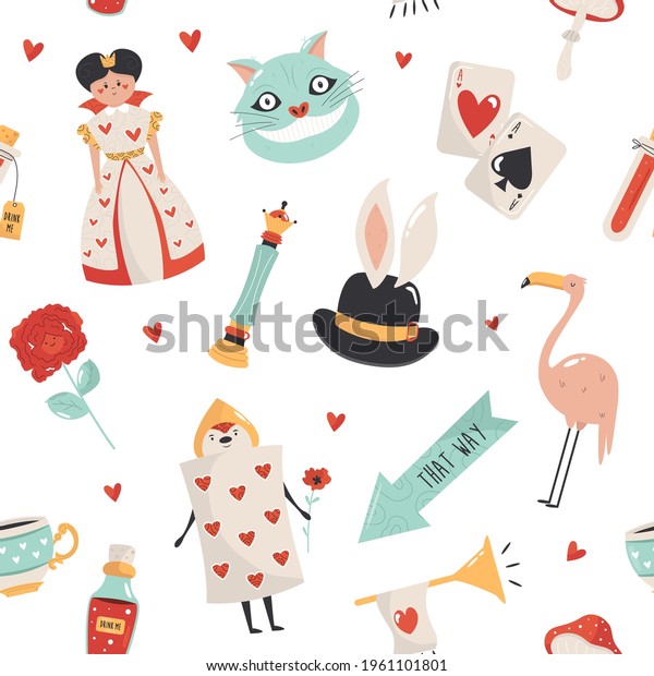 Seamless Pattern Symbols Fairy Tale Vector Stock Vector (Royalty Free ...