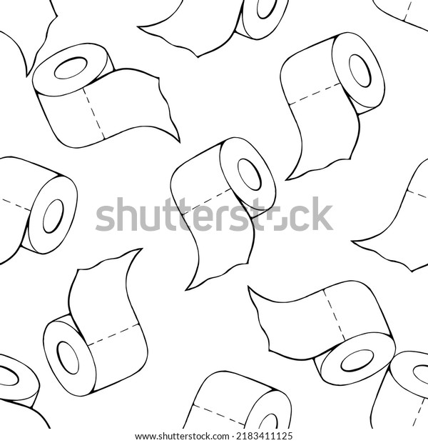 Seamless Pattern Toilet Paper On White Stock Vector (Royalty Free ...