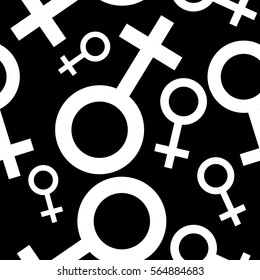 Seamless Pattern White Female Symbols Female Stock Vector (Royalty Free ...