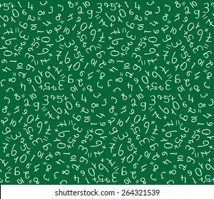 Seamless Pattern White Numbers On Green Stock Vector (Royalty Free ...