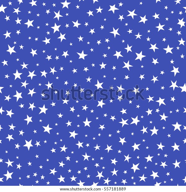 Seamless Pattern White Stars On Blue Stock Vector (Royalty Free ...