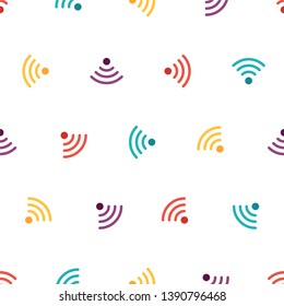 Seamless Pattern Wifi On White Background Stock Vector (Royalty Free ...