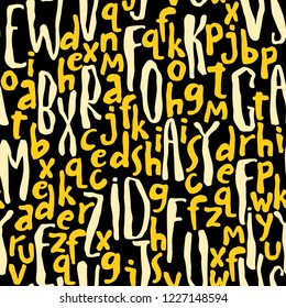 Seamless Pattern Yellow Abc Alphabet On Stock Vector (Royalty Free ...