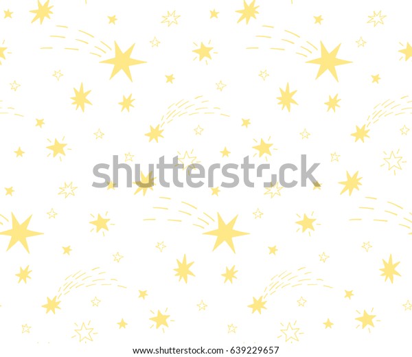 Seamless Pattern Yellow Shooting Stars Stock Vector (Royalty Free ...