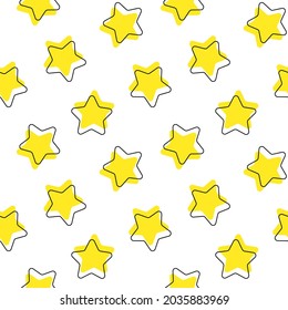 Seamless Pattern Yellow Stars Design Textiles Stock Vector (Royalty ...