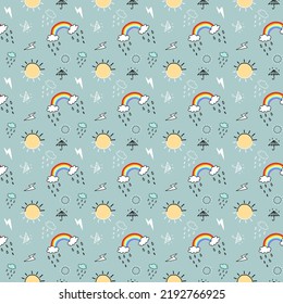 Seamless Patternvecter Rainy Season Graphics Concept Stock Vector ...