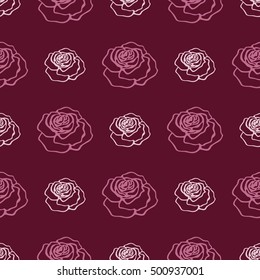 Seamless Pink Roses Pattern Background Stock Vector (Royalty Free ...