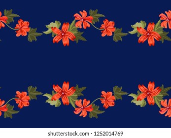 Seamless Pleasant Border Cute Mallow Coral Stock Vector (Royalty Free ...