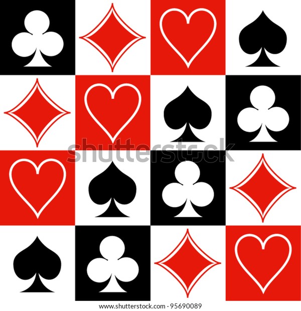 Seamless Poker Background Suits Hearts Diamonds Stock Vector (Royalty ...