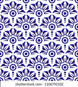 Seamless Porcelain Pattern Motif Style Beautiful Stock Vector (Royalty ...