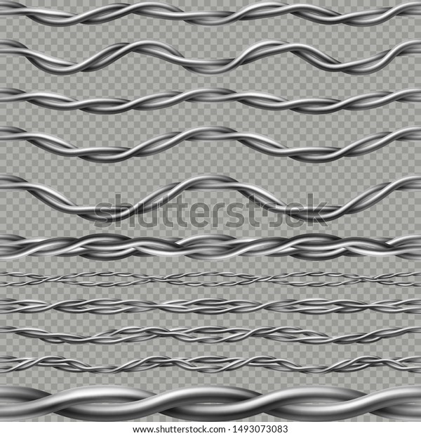 Seamless Realistic Electrical Wires Cables Border Stock Vector (Royalty ...
