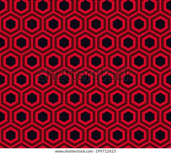 Seamless Red Black Honeycomb Pattern Vector Stock Vector (Royalty Free ...