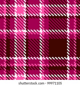 Seamless Red Pink Checkered Vector Fabric Stock Vector (Royalty Free ...