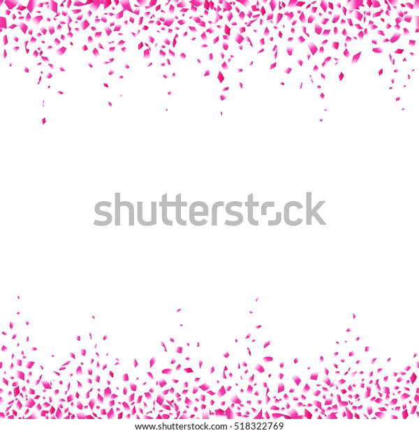 Seamless Romantic Pink Confetti Borders On: vector de stock (libre de ...