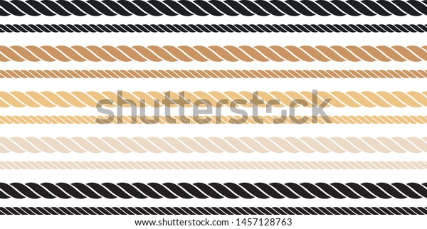 Seamless Rope Vector Black Brown Line Stock Vector (Royalty Free ...