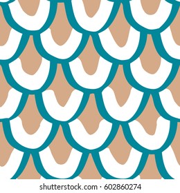 Seamless Scallop Scales Background Pattern Tile Stock Vector (Royalty ...