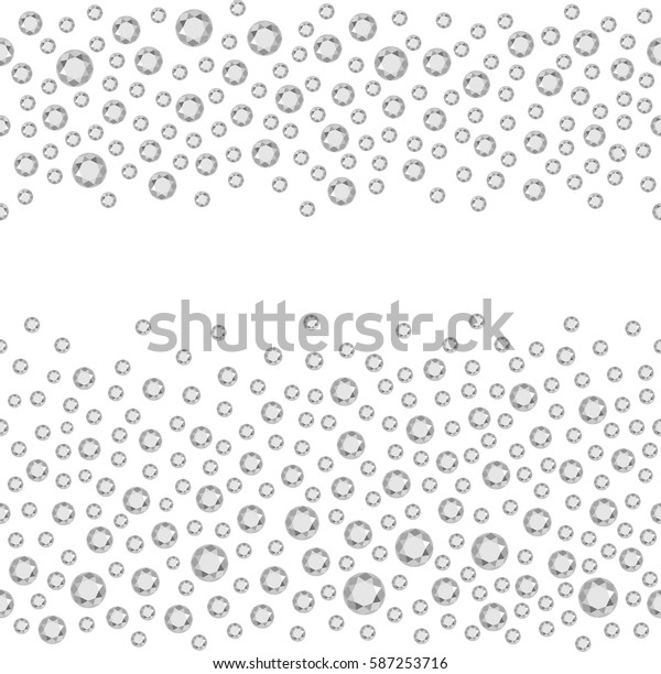 Seamless Scattered Silver Rhinestones Isolated On Stock Vector (Royalty ...