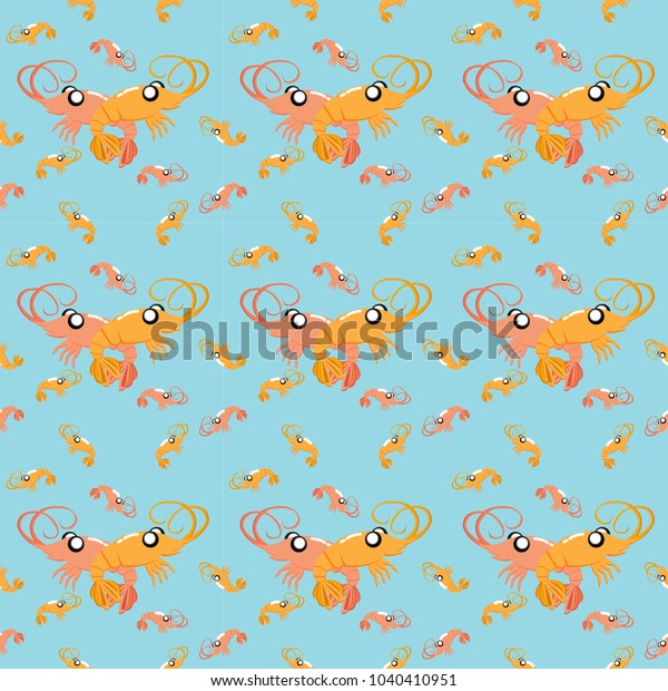 Seamless Shrimp Pattern Background Wallpaper Isolated Stock Vector ...