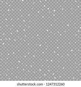 Seamless Snowfall Template Isolated On Transparent Stock Vector ...