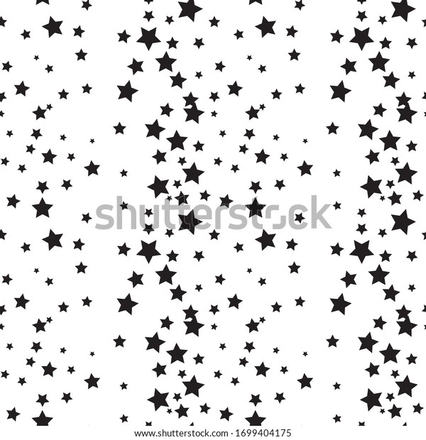 Seamless Star Monochrome Background On White Stock Vector Royalty Free