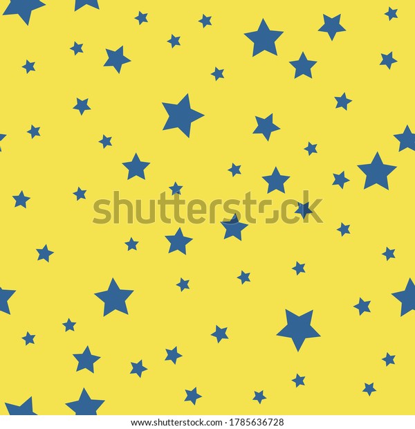 Seamless Stars Blue Yellow Background Vector Stock Vector (Royalty Free ...
