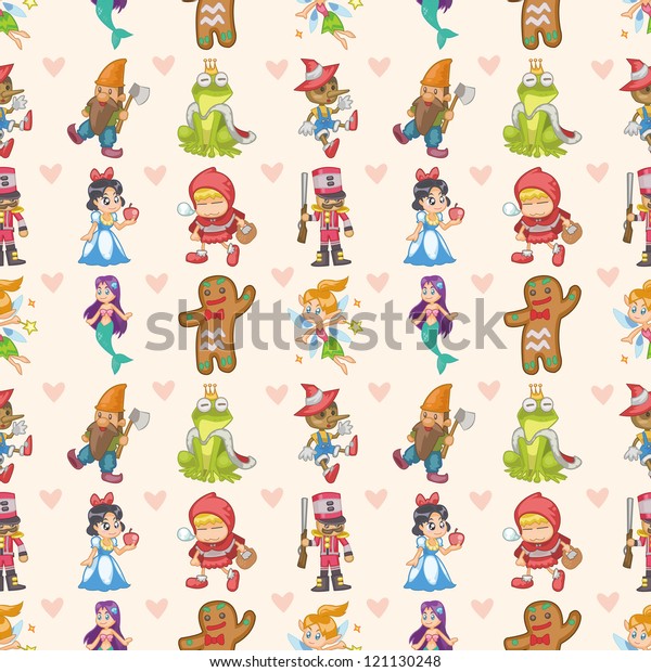 seamless story people pattern,cartoon vector illustration