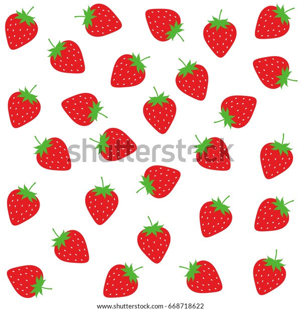 Seamless Strawberry Pattern Background Wallpaper Isolated Stock Vector ...
