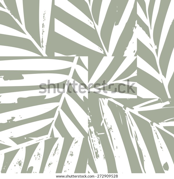 Seamless Stylized Palm Fronds Background Pattern Stock Vector (Royalty ...