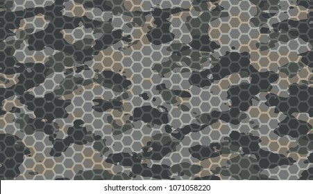 Seamless Subtle Gray Camo Hitech Hexagonal Stock Vector (Royalty Free ...