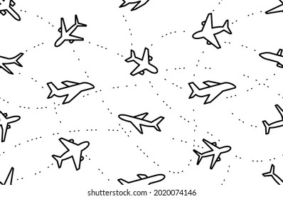 Seamless Texture Airplanes Isolated On White Stock Vector (Royalty Free ...