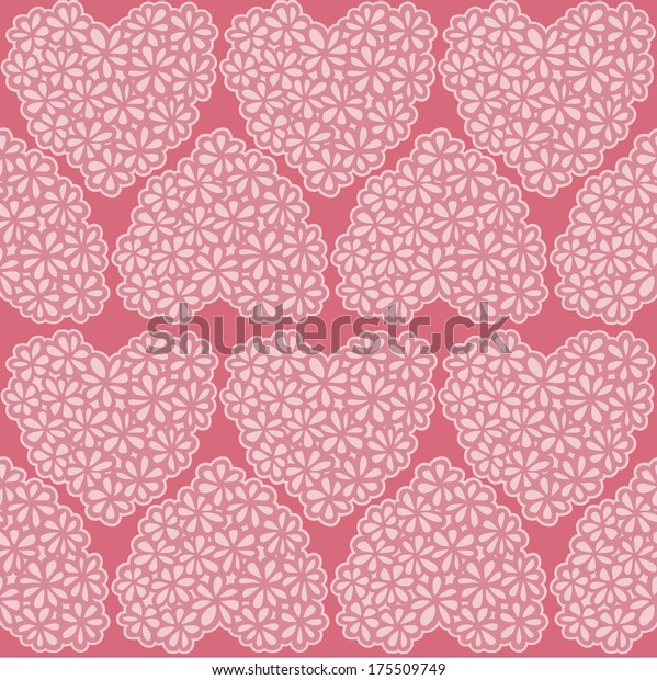 Seamless Texture Baby Pink Flower Filled Stock Vector (Royalty Free ...