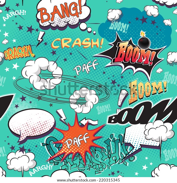 Textura perfecta para el fondo con la página de cómics de elementos de ...
