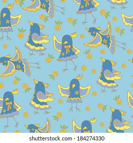 Seamless Texture Blue Birds Spring Pattern Stock Vector (Royalty Free) 184274330 | Shutterstock