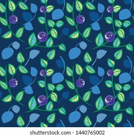 Seamless Texture Blueberry Sprigs Stock Vector (Royalty Free ...