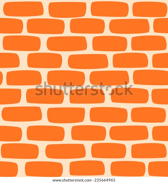 Seamless Texture Cartoon Brick Wall Stock Vector (Royalty Free) 235664965