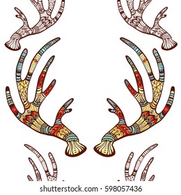 Seamless Texture Deer Antlers Stock Vector (Royalty Free) 598057436 ...